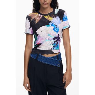 Desigual Schwarzes Polyester Damen T-Shirt