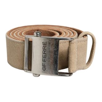 Gianfranco Ferre unisex, Accessoires, Beige, Taille: ONE Size Canvas Metal Buckle Cintura Belt