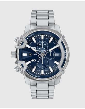 Diesel Griffed Chronograph-Uhr aus Edelstahl in Silber