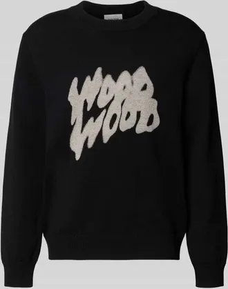 Wood Wood Strickpullover aus reiner Baumwolle mit Logo-Print Modell Cloud
