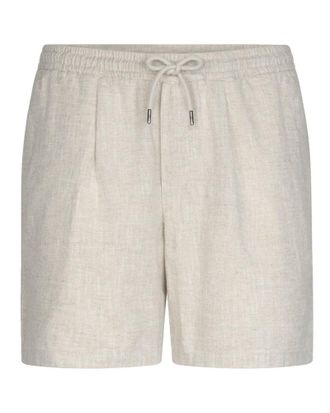 Profuomo Leichte Shorts aus Leinen und Baumwolle mit Bundfalte, Loose Fit in