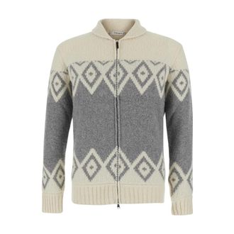 KANGRA Cardigan Zip Fantasia - - Knitwear - Herren - Beige - 2XL