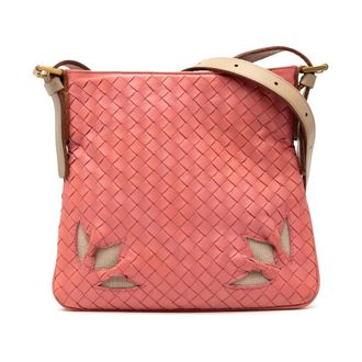 Bottega Veneta Sac bandouli&egrave;re en cuir tress&eacute; Pre-owned - Femme - Pre-owned - Rose - Taille: ONE Size