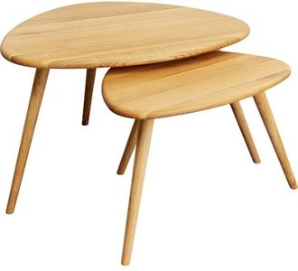 Kare Design Design Beistelltisch Vigo (2-teilig), Braun, Couchtisch, Nachttisch, Ablage, Eichen Holz, 40x67x51 cm (H/B/T)