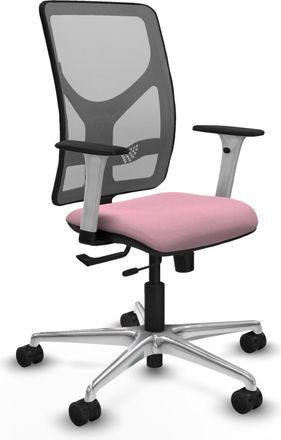 Piqueras y Crespo Computerstuhl Rosa mit wei&szlig;en und schwarzen Armlehnen, h&ouml;henverstellbare Lendenwirbelst&uuml;tze, ausgestattet mit Syncro/Traslack und Schneideschaum, Grau