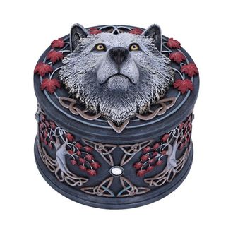 Nemesis Now Lisa Parker Schmuckk&auml;stchen, W&auml;chter des Herbstes, Wolf, 11 cm, Wei&szlig;