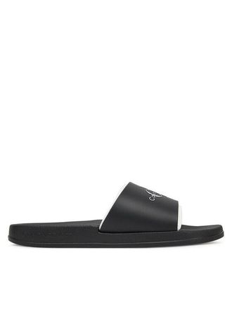 Calvin Klein Jeans Pantoletten Slide Rubber Neoprene Monologo YM0YM00361 Schwarz