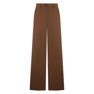 Nine In The Morning Weite Hose mit hohem Bund - - Trousers - Damen - Braun - W30