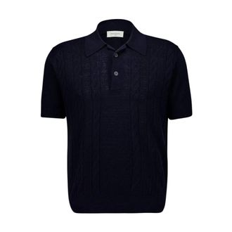 PIACENZA 1733 Piacenza 1733, Homme, Tops, Bleu, Taille: S Polo en maille de soie et coton
