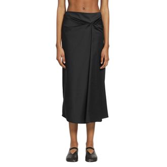 Max Mara Cotton Satin Midi Skirt
