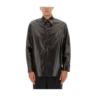 Maison Margiela Gl&auml;nzendes Leinenhemd - - Shirts - Herren - Braun - M