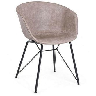BIZZOTTO Bizzotto - Chaise Warhol vintage simili cuir beige 59 x 54,5 x 80 cm