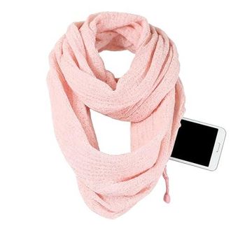Generic &Eacute;charpe pour femme | Couleur unie &Eacute;l&eacute;gant Tour de cou avec poche zipp&eacute;e - &Eacute;charpe dhiver pour femme - Pour lautomne, No&euml;l, les voyages, les mariages, 