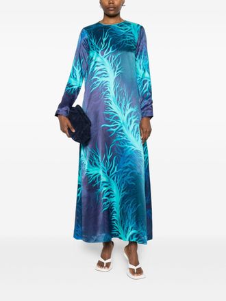 F.R.S. Printed Silk Dress - Blue
