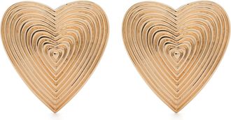 Self Portrait Boucles doreilles en forme de coeur doré avec rainures Rs25611egd