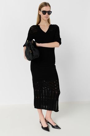 Gerard Darel Robe longue en crochet - RIANA - Noir