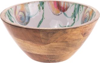 Boston International Schale aus Mangoholz, Aquamarin, 25,4 cm Durchmesser x 11,4 cm H&ouml;he