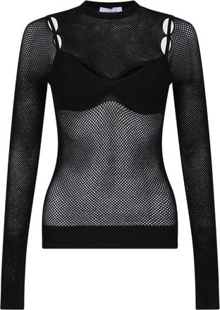 Off-white Femme, Tops, Noir, Taille: 38 FR Arrow Fishnet Top