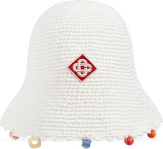 Casablanca Geh&auml;kelter Hut mit Perlen - - Accessories - unisex - Wei&szlig; - S/M