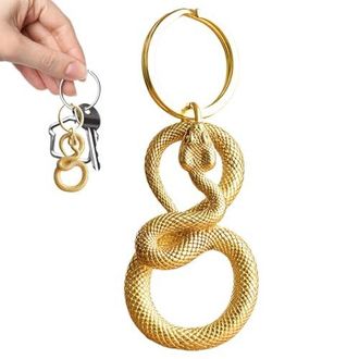 Generic Porte-cl&eacute;s Serpent - Porte-cl&eacute;s du Zodiaque Chinois Ornement Ann&eacute;e du Serpent 2025 | Porte-cl&eacute;s Animaux en Laiton Sac &agrave; Main Serpent Accessoire D&eacute;cora