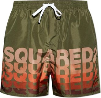Dsquared2 Homme, Maillots de bain, Vert, Taille: S Logo Swim Shorts