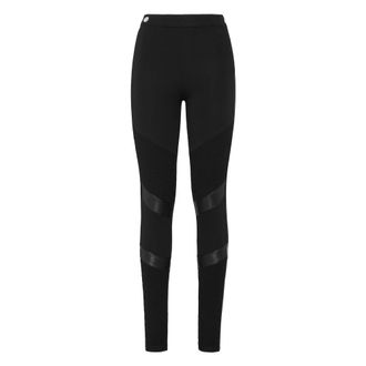 Philipp Plein Femme, Pantalons, Noir, Taille: 42 FR Leggings dinspiration motard