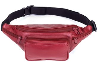 LEAS Gürteltasche Echt-Leder, rot Travel-Line