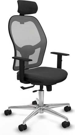 Piqueras y Crespo Ergonomischer Stuhl mit Lendenwirbelst&uuml;tze mit 1D-Armlehnen und h&ouml;henverstellbarem Kopfteil und Neigungsverstellung. Ausgestattet mit Syncro/Traslack 