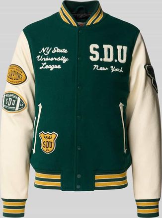 Superdry College-Jacke aus Woll-Mix mit Eingrifftaschen
