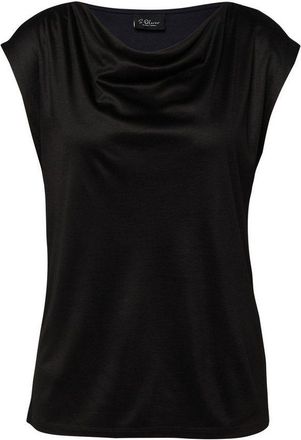 s.Oliver Kurzarmshirt T-Shirt &Auml;rmelloses Shirt aus Viskose mit Wasserfall-Ausschnitt