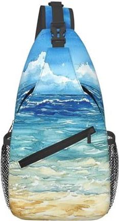 Generic Sac &agrave; dos &agrave; bandouli&egrave;re sur le th&egrave;me de la plage, oc&eacute;an, sac &agrave; dos de voyage pour homme, sac &agrave; dos de randonn&eacute;e
