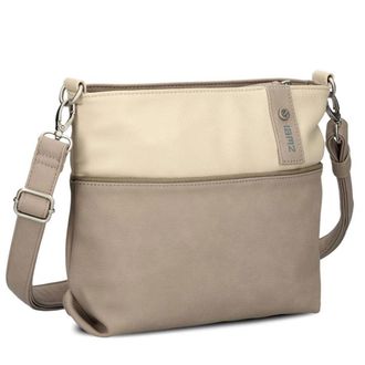 zwei Damen Umh&auml;ngetasche JANA J8 Crossbody Bag 3 Liter Bicolor Handtasche im Canvas-Stil, weiches Kunstleder, ideal f&uuml;r den Alltag, inkl. 2 abnehmbare Schu
