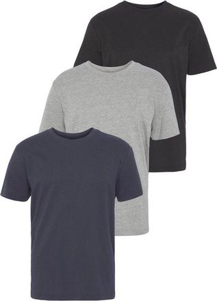 Man's World T-Shirt neue Farben! (3er-Pack) Kurzarm, unifarben, Rundhals, aus Baumwolle