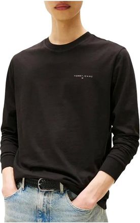 Tommy Jeans Homme, Tops, Noir, Taille: L TShirt ML Logo Coton