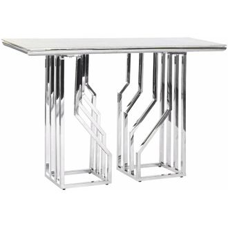DKD Home Decor Stahlglaskonsole 120x40x78 &auml;hnliches Glas Marmor Stahlmaterial Mehrfarbige Farbfamilienkonsolen und Empf&auml;nger Details
