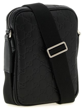 Gucci Mens Black Calfskin Crossbody Bag