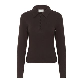 Gestuz LS Polo Top f&uuml;r Frauen - - Tops - Damen - Braun - M