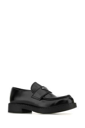 Prada Mens Black Leather Chocolate Loafers Nero Vitello Mocassini