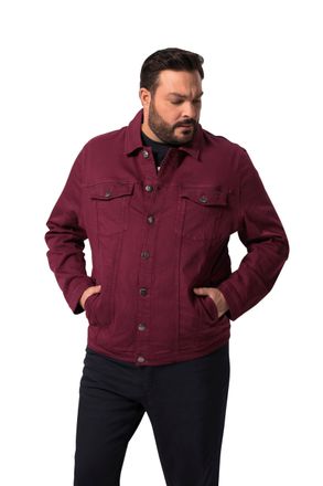 Men Plus Herren gro&szlig;e Gr&ouml;&szlig;en &Uuml;bergr&ouml;&szlig;en Menswear L-8XL Men+ Jeansjacke, Colordenim, Knopfleiste, bis 84/86 Bordeauxrot 84+ 829745542-84+
