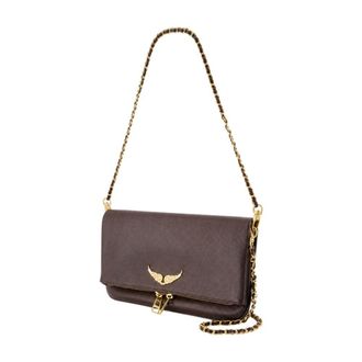Zadig&Voltaire Womens Rock Grained Crossbody - Zadig & Voltaire Leather Brown Cowhide Bags Crossbodies