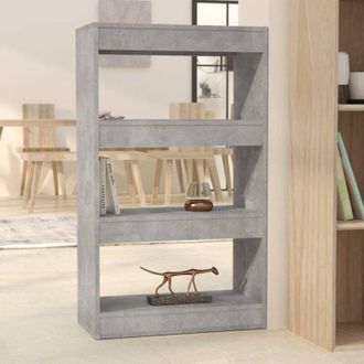 vidaXL Vidaxl - Biblioth&egrave;que/s&eacute;parateur de pi&egrave;ce gris b&eacute;ton bois ding&eacute;nierie