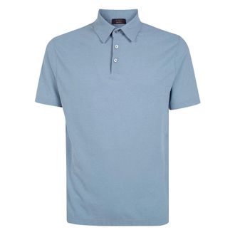 Zanone Homme, Tops, Bleu, Taille: 2XL Polo &agrave; Manches Courtes
