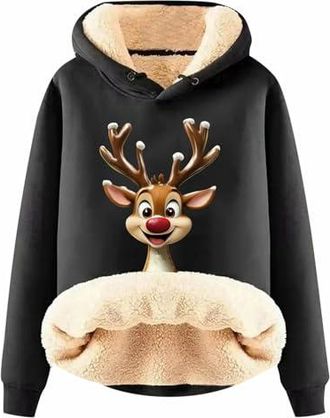 Generic 2026 Printemps 2024 Femmes Hiver No&euml;l Manches Longues Capuche, Noir, 3XL