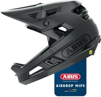 ABUS Fullface-Helm AirDrop MIPS - MTB: Downhill, Freeride und Enduro - Mountainbike-Helm mit optimierter Belüftung und Ambient Sound Channel - für Erwachse