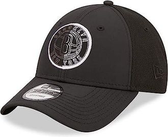 New Era Brooklyn Nets Casquette réglable avec dos en maille Noir 9FORTY, Noir, Taille unique