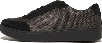 FitFlop Damen Rally Glitz-Canvas Trainers Sneaker, All Black, 39 EU