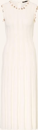 Maje Strickkleid Mit Schmuckperlen weiss