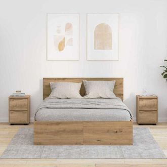 vidaXL vidaXL Tables de chevet 2 pcs Ch&ecirc;ne artisanal 30,5 x 30 x 43 cm