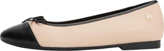 Tommy Hilfiger Damen Ballerinas Toe Cap aus Leder, Beige (Misty Blush), 41