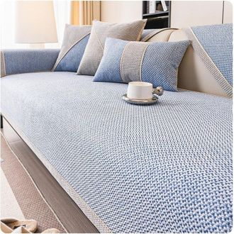 Generic Sofa &Uuml;berzug Couch &Uuml;berzug Vintage, Rutschfester Sofaschoner Aus Gewebter Baumwolle-Leinen-Mischung F&uuml;r 1/2/3/4-Sitzer, Universeller Sofa&uuml;berwurf F&uuml;r 